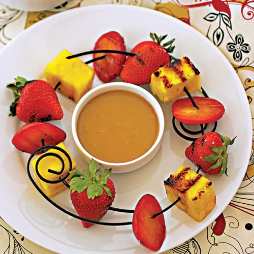 Grilled Fruit Satays with Pineapple-Coconut Peanut Sauce – Robin Robertson
